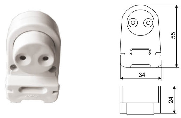 IMPA 791529,Lamp Holder - Marine Fluorescent