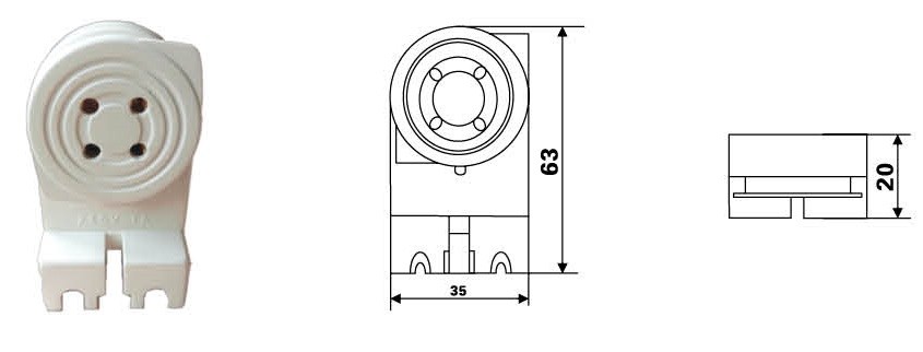 IMPA 791525,Lamp Holder - Marine Fluorescent