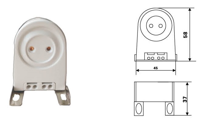 IMPA 791532,Lamp Holder - Marine Fluorescent